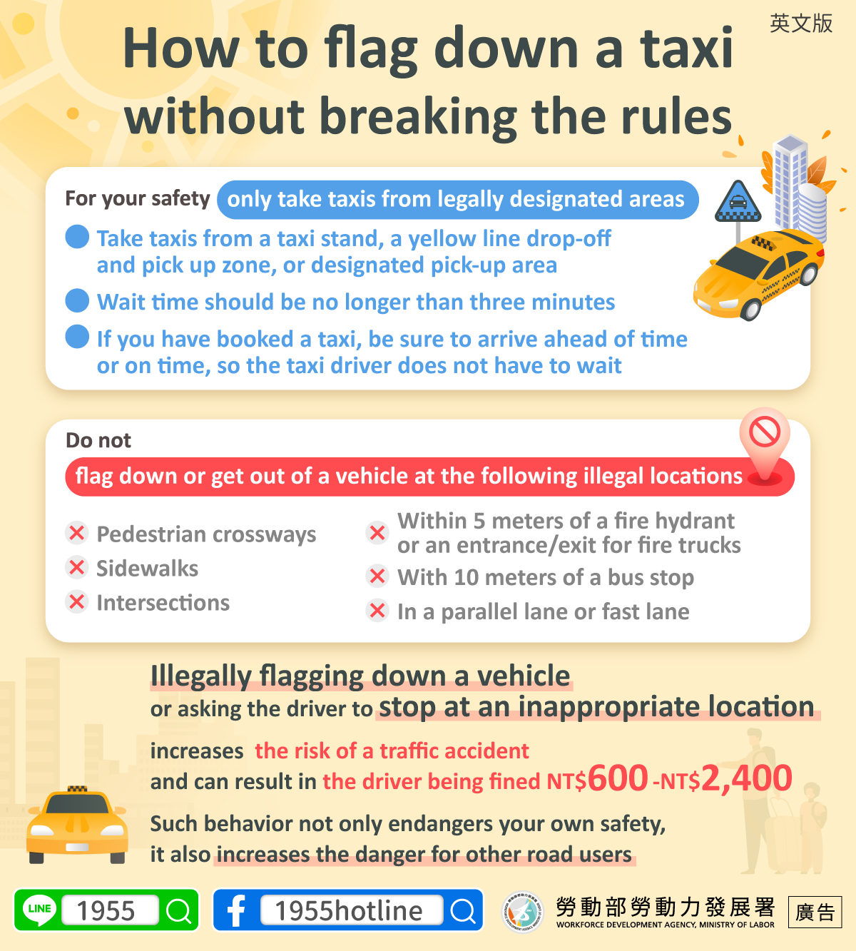 How to flag down a taxi without breaking the rules-宣導品-宣導專區-外國人勞動權益網-勞動 ...